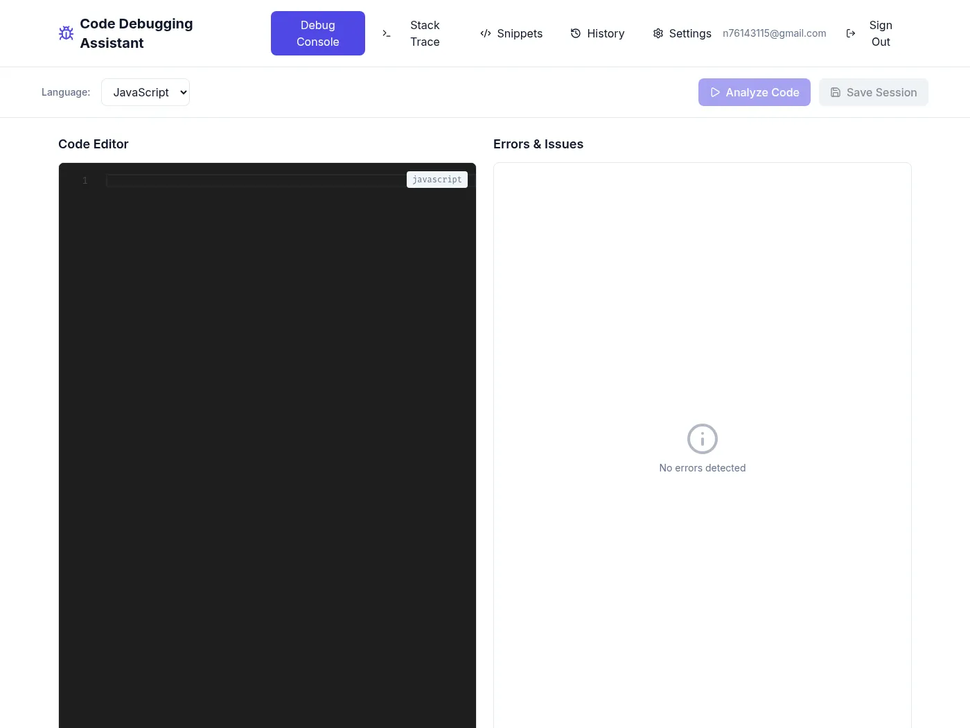 Code Debugging Assistant Web App