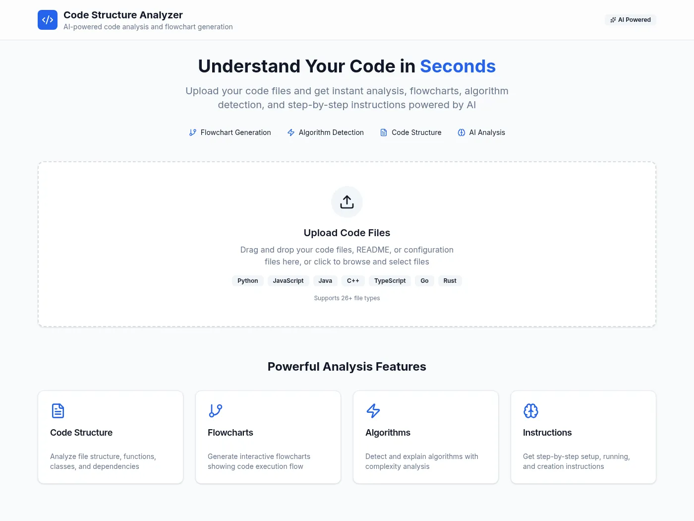 Code Structure Analyzer & Flowchart Generator