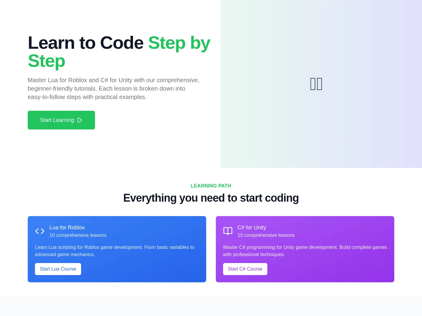 Code Tutor: Step-by-Step Guides for Lua & C#