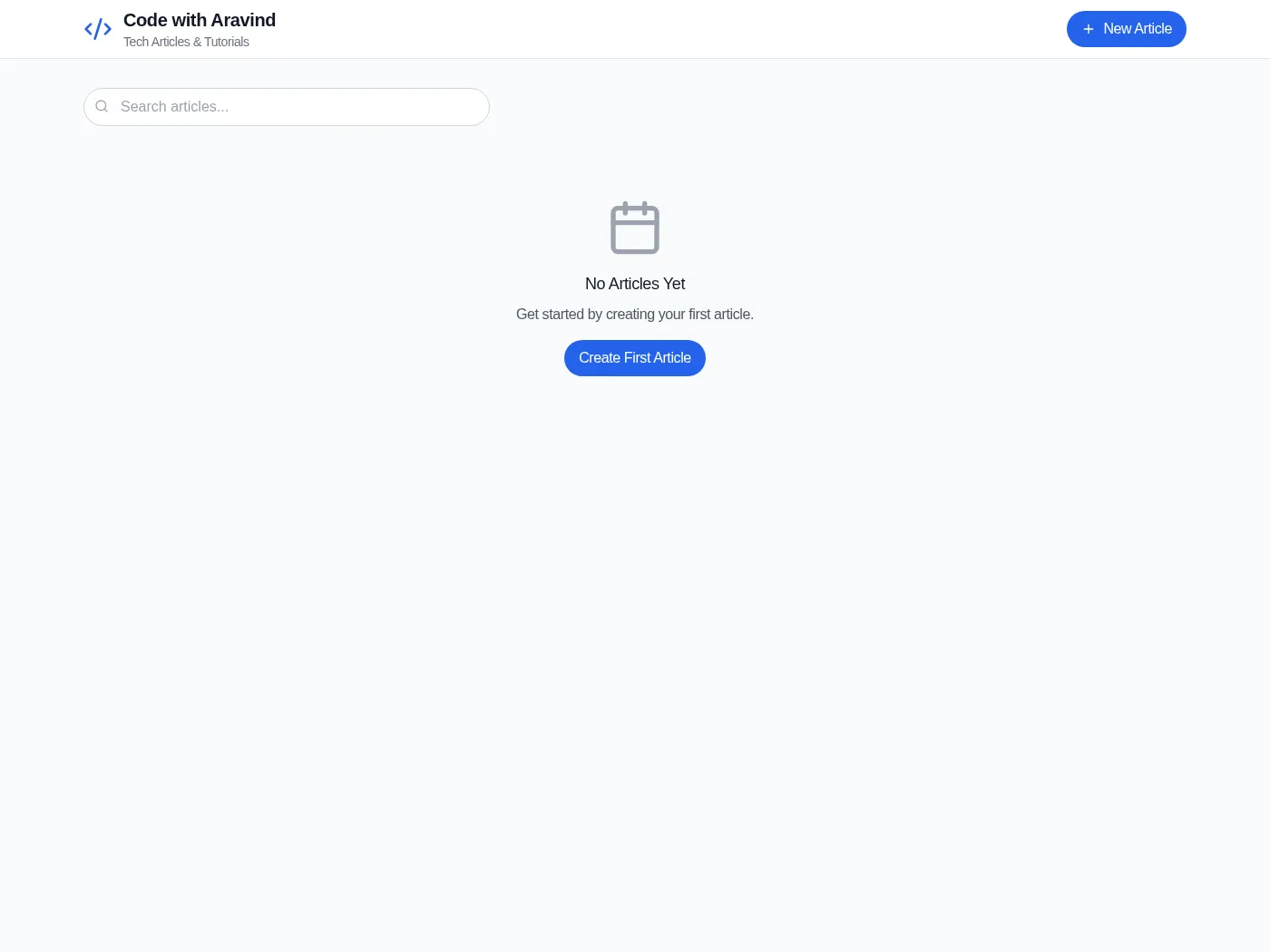 Code with Aravind Article Hub