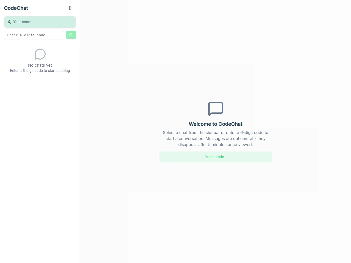 CodeChat: Private 6-Digit Code Based Messaging Platform