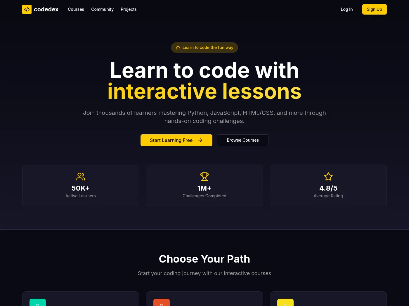 Codedex Learning Platform Clone