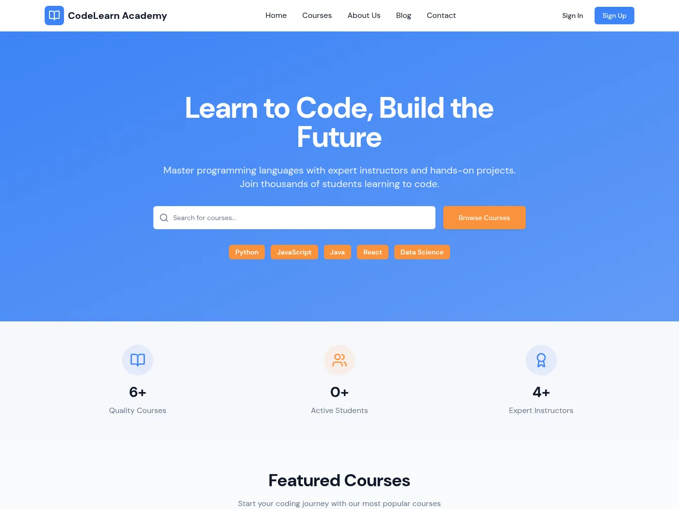 CodeLearn Academy: Online Programming Learning Platform for U.S. School Students