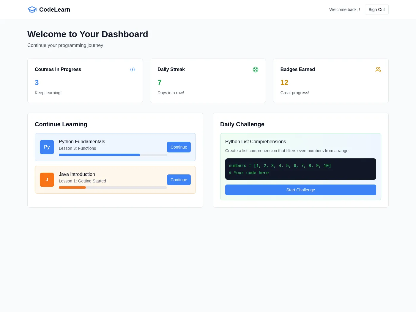 CodeLearn: Interactive Programming Education Platform for Students