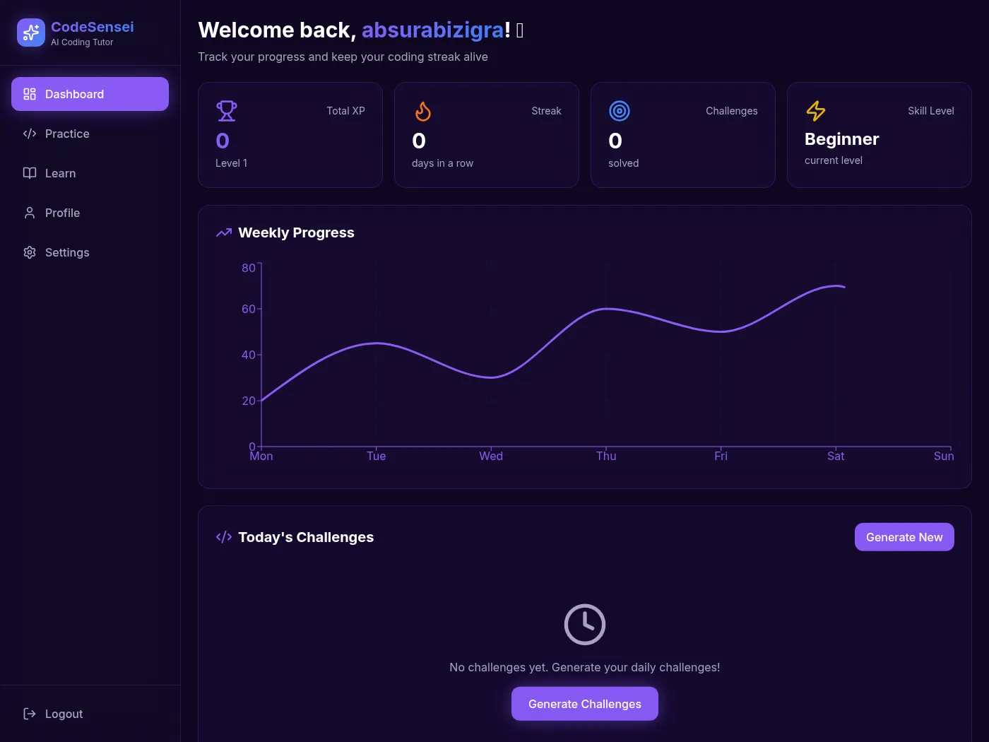 CodeSensei: AI Coding Tutor Platform