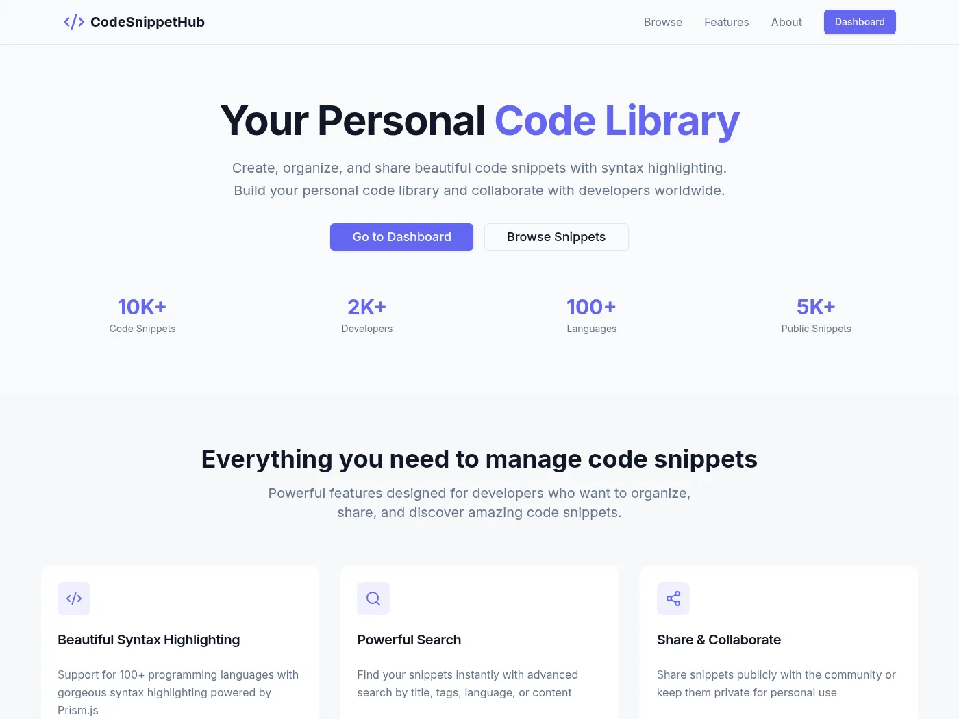 CodeSnippetHub – Collaborative Code Snippet Sharing Platform