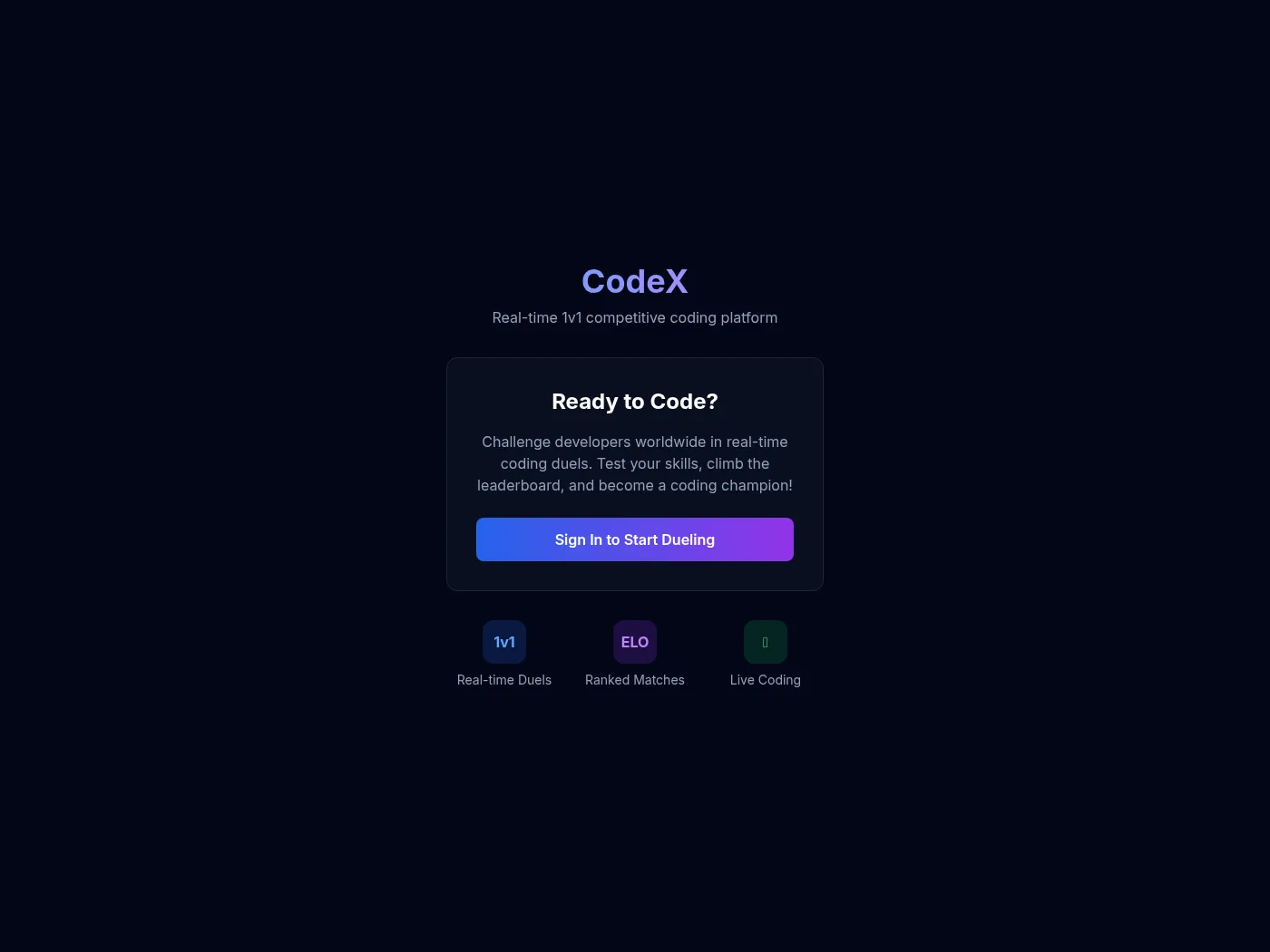CodeX – Real-Time 1v1 Competitive Coding Platform