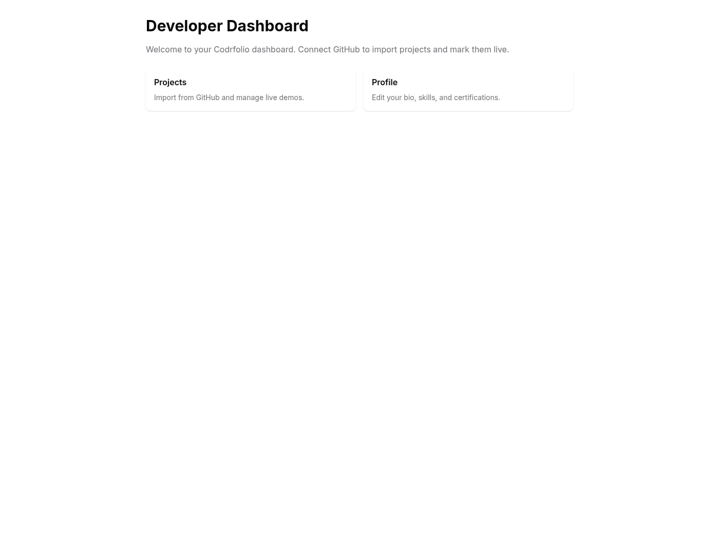 Codrfolio: Next-Gen Live Portfolio Platform for Developers & Recruiters
