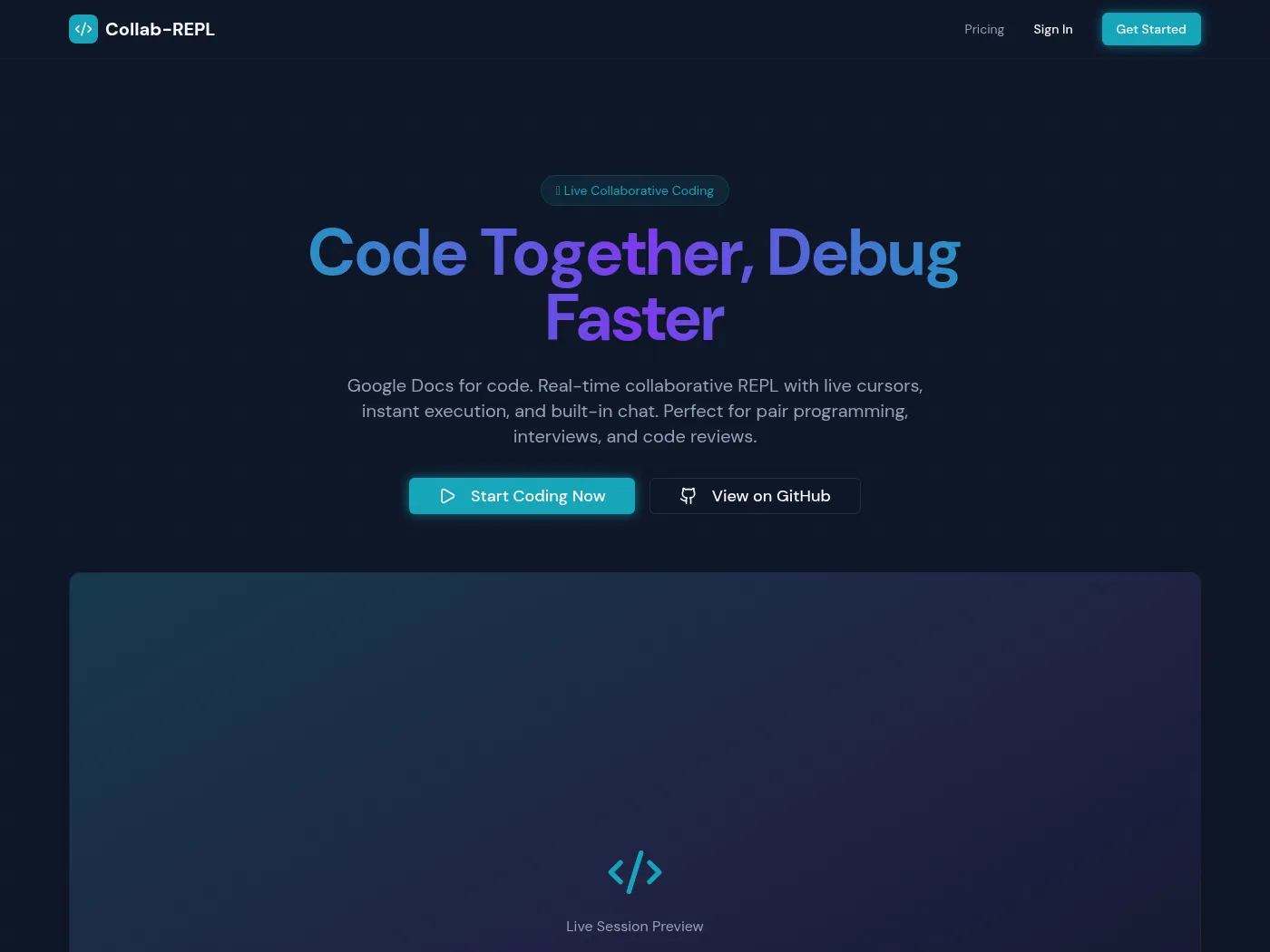Collab-REPL — Collaborative Live Code & Debugging Platform