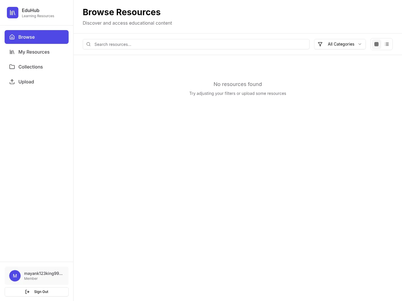 Collaborative E-Learning Resources Hub