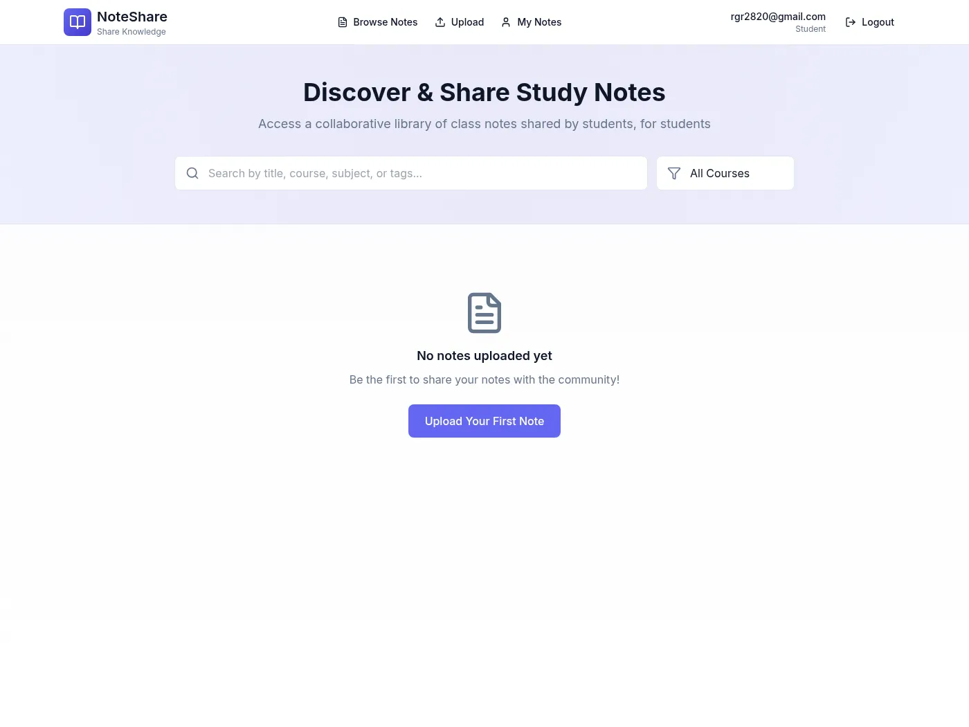 College Notes Sharing Platform