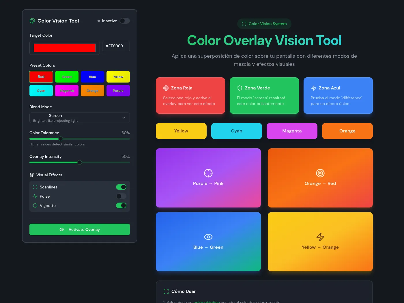 Color Overlay Vision Tool