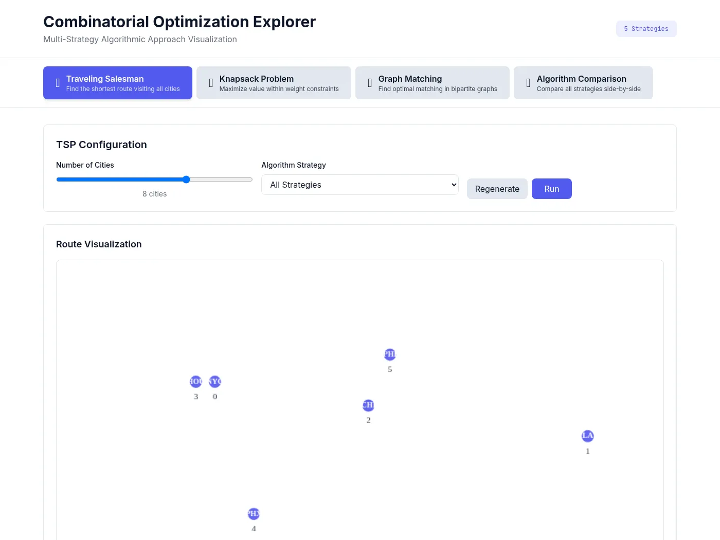 Combinatorial Optimization Explorer Web App