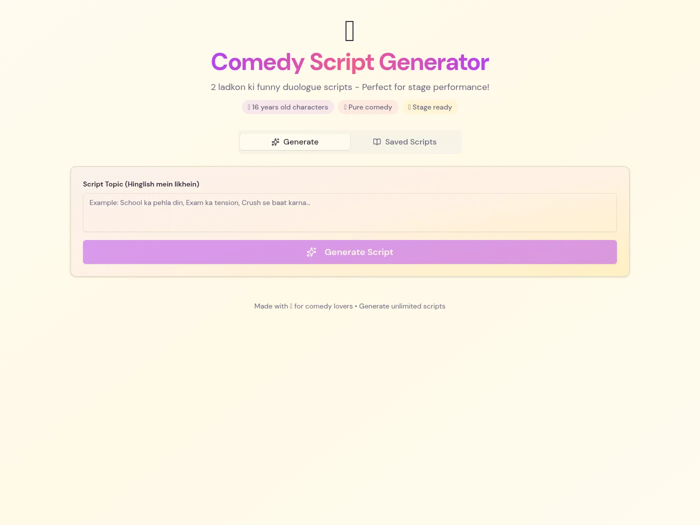 Funny Duologue Script for Two 16-Year-Old Boys
