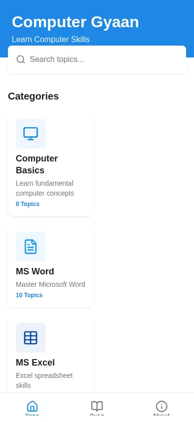 Computer Gyaan: All-in-One Computer Learning Mobile App