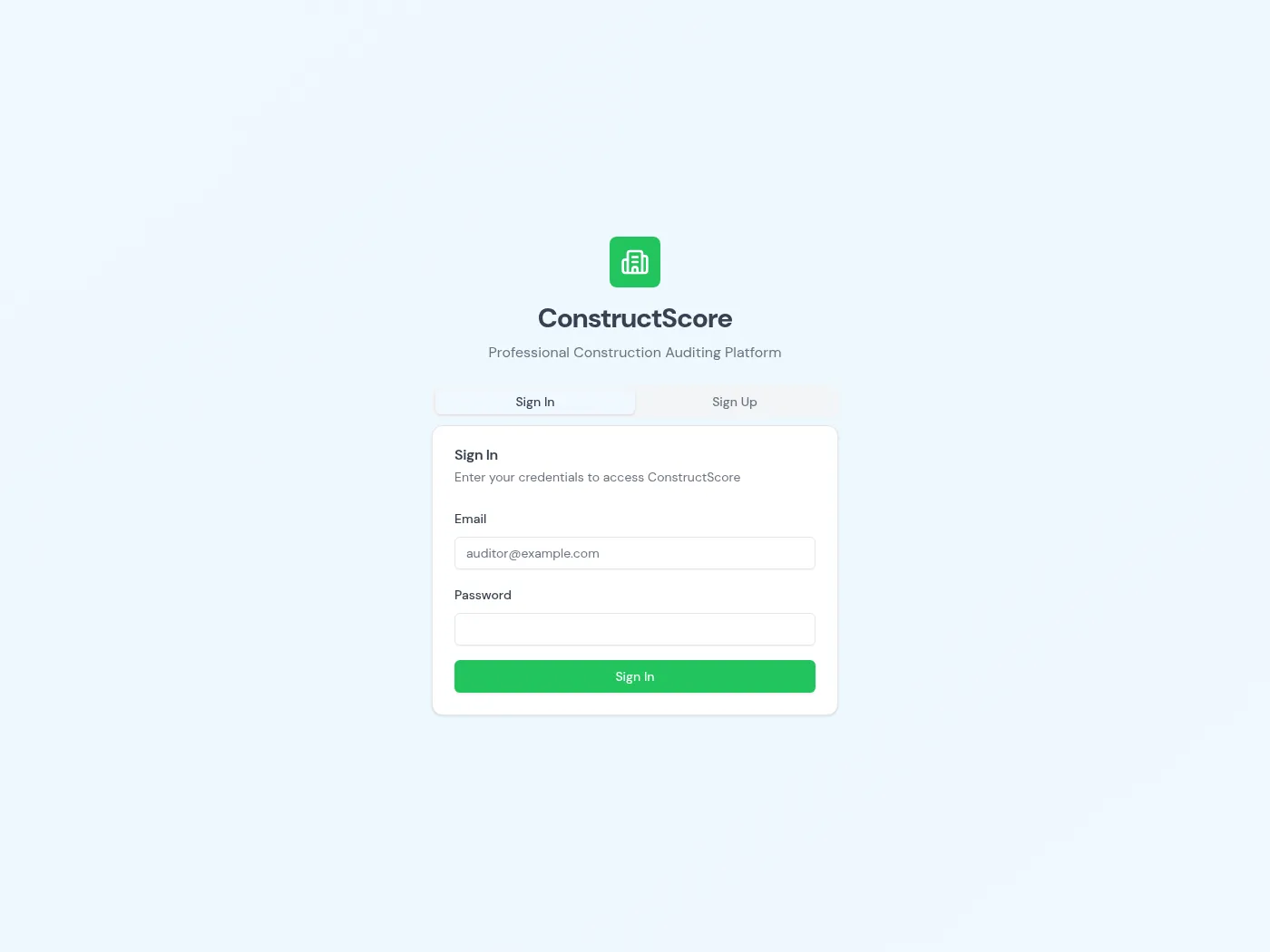 ConstructScore Auditor Web App