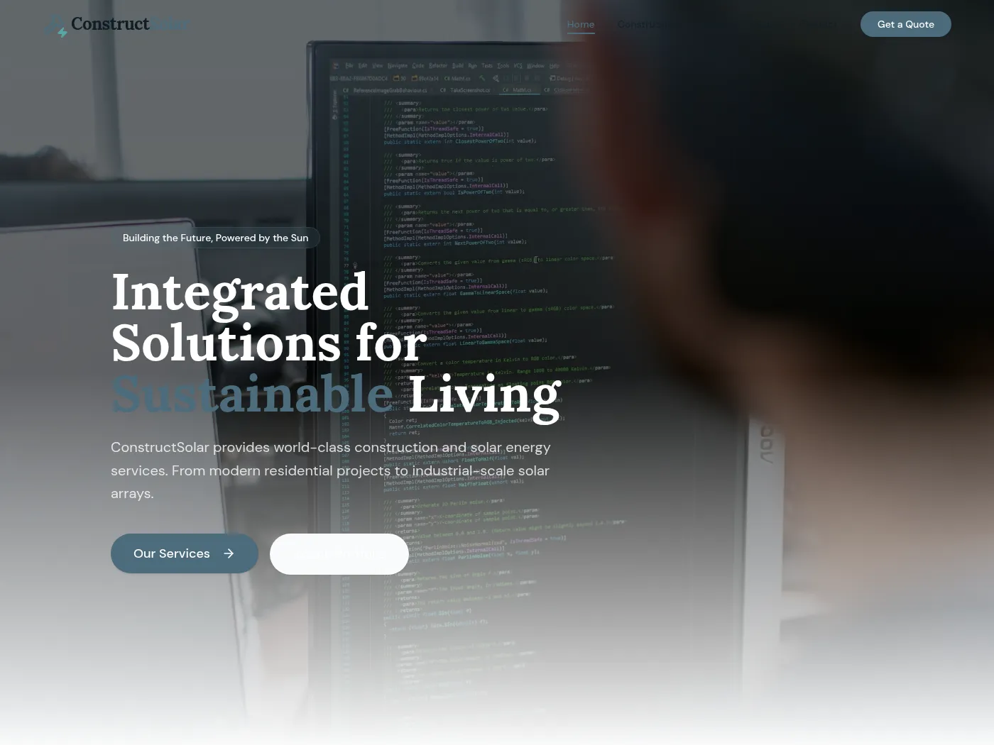 ConstructSolar - Construction and Solar Services Multi-Page Website