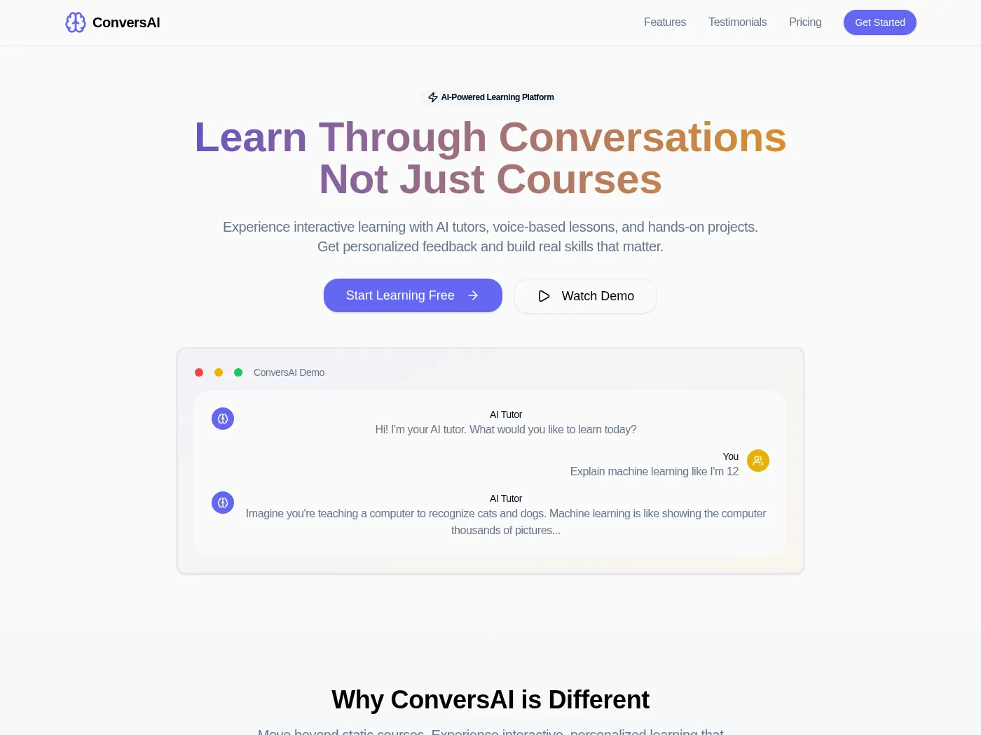 ConversAI: Interactive AI-Powered Learning Platform