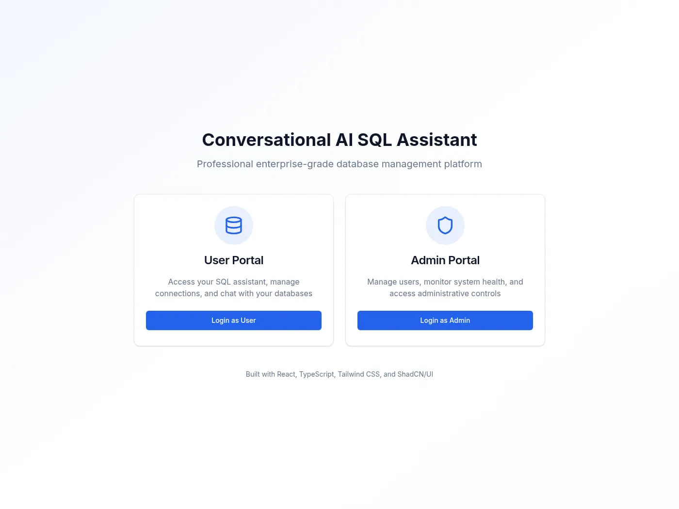 Conversational AI SQL Assistant Frontend