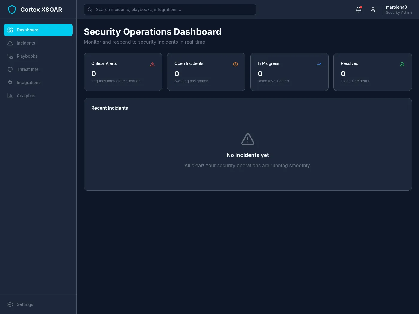 Custom Cortex XSOAR Dashboard