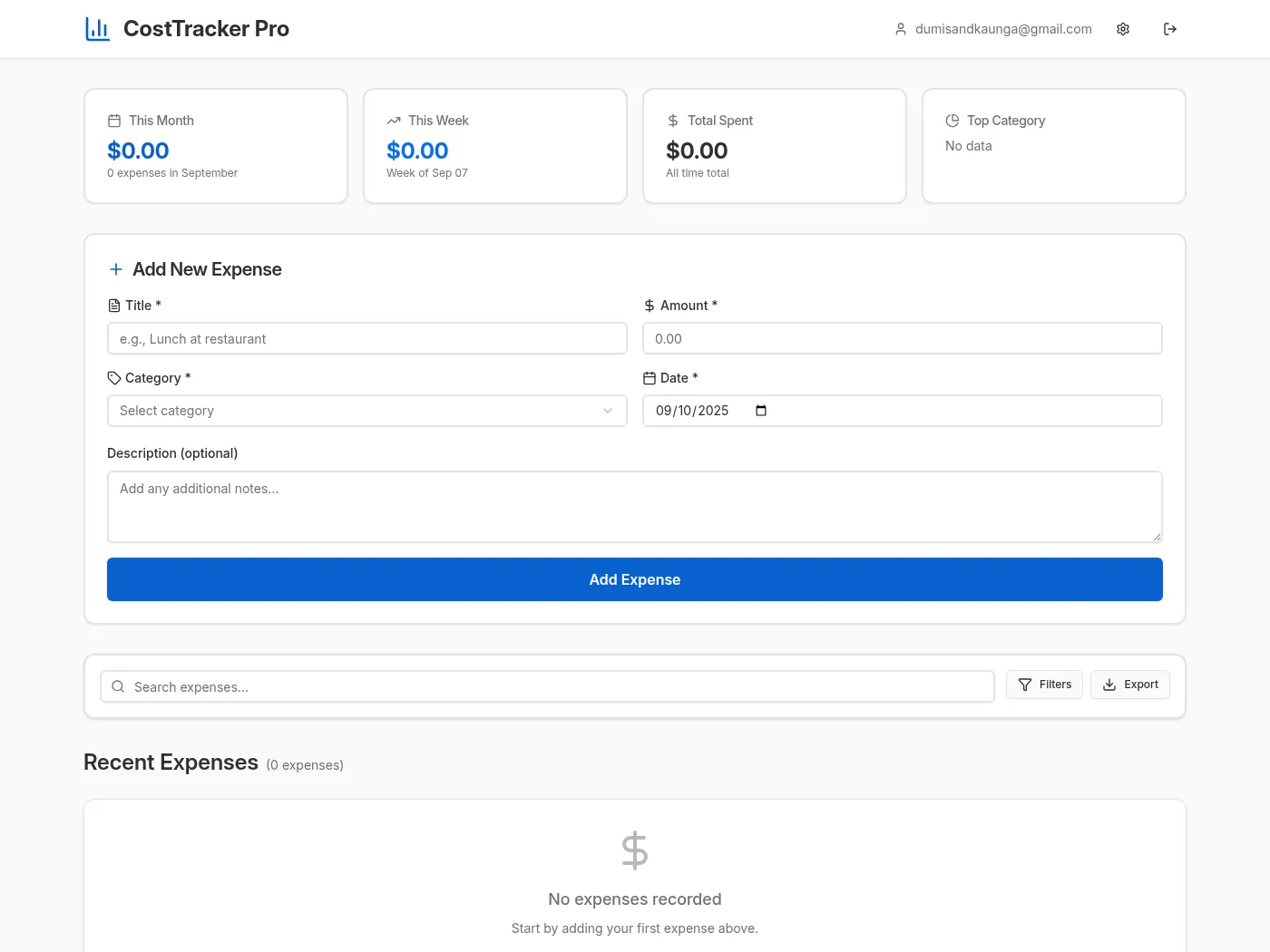 Cost Tracker in C#
