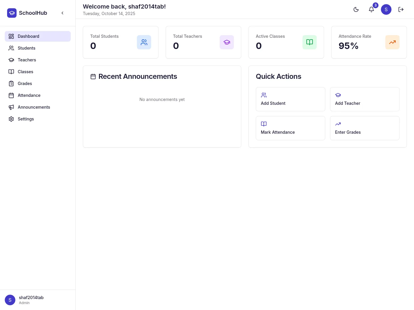 C++ School Management Web App