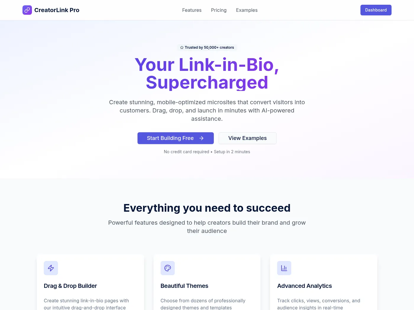 CreatorLink Pro: AI-Powered Link-in-Bio SaaS for Creators