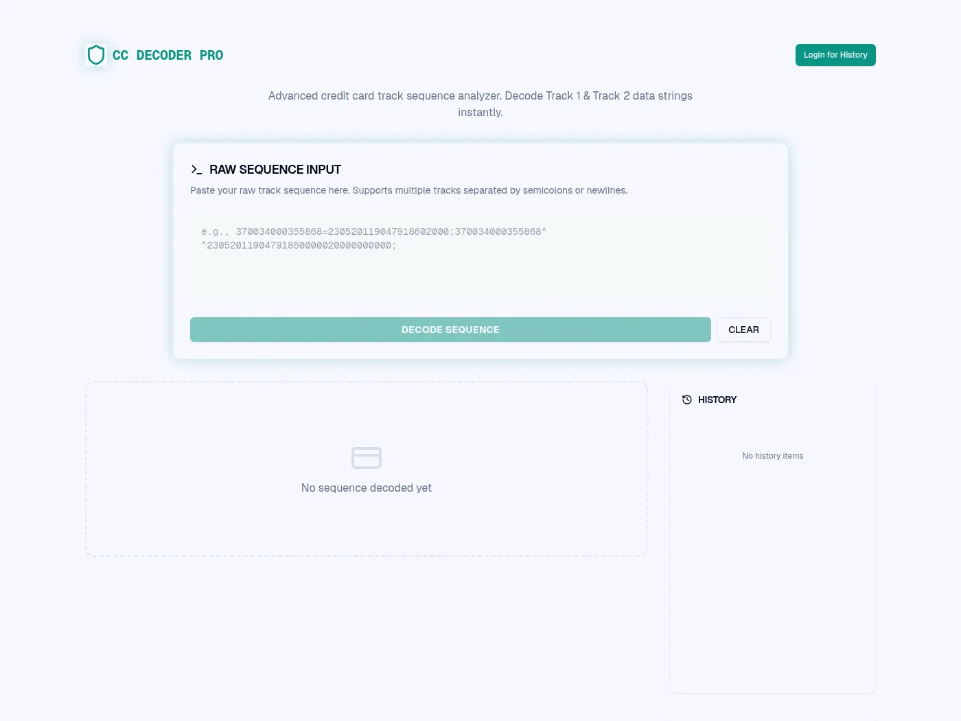 Credit Card Sequence Decoder & Analyzer