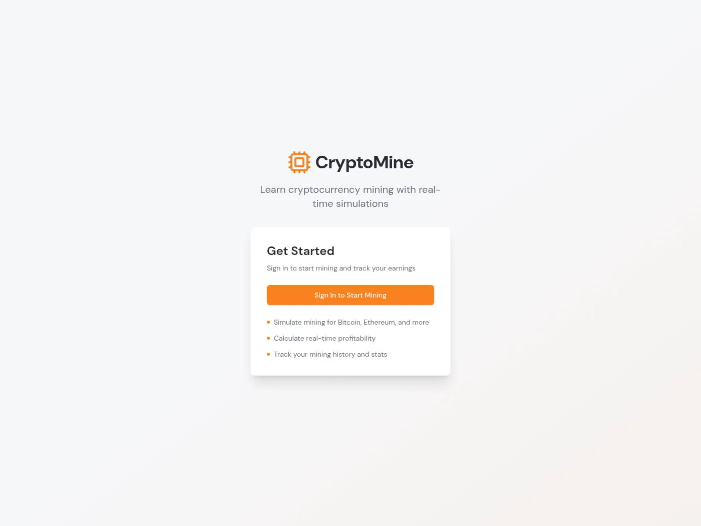 Crypto Mining Web App