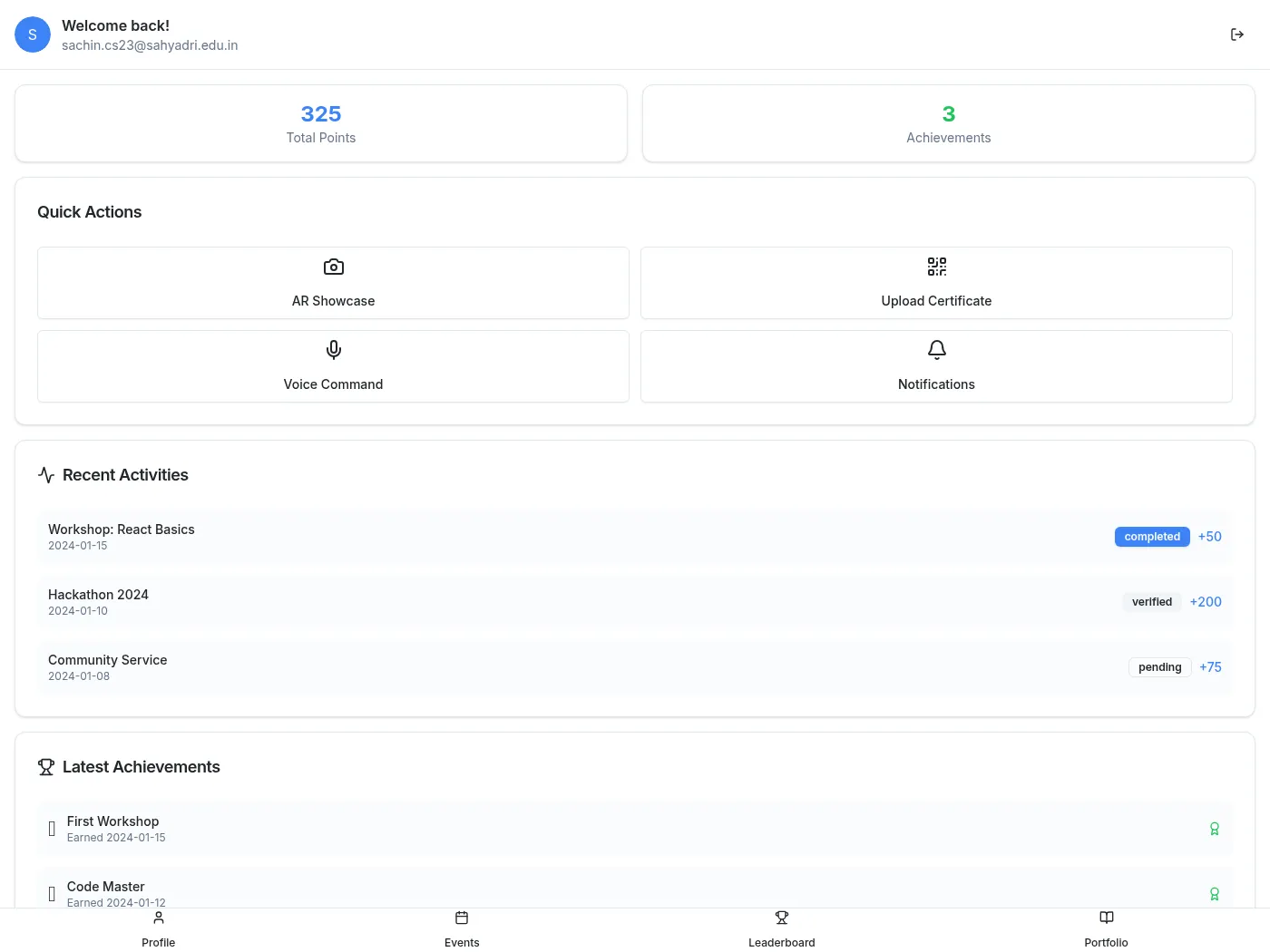 CSARP Mobile Experience: Real-Time Student Activity and Credential Platform