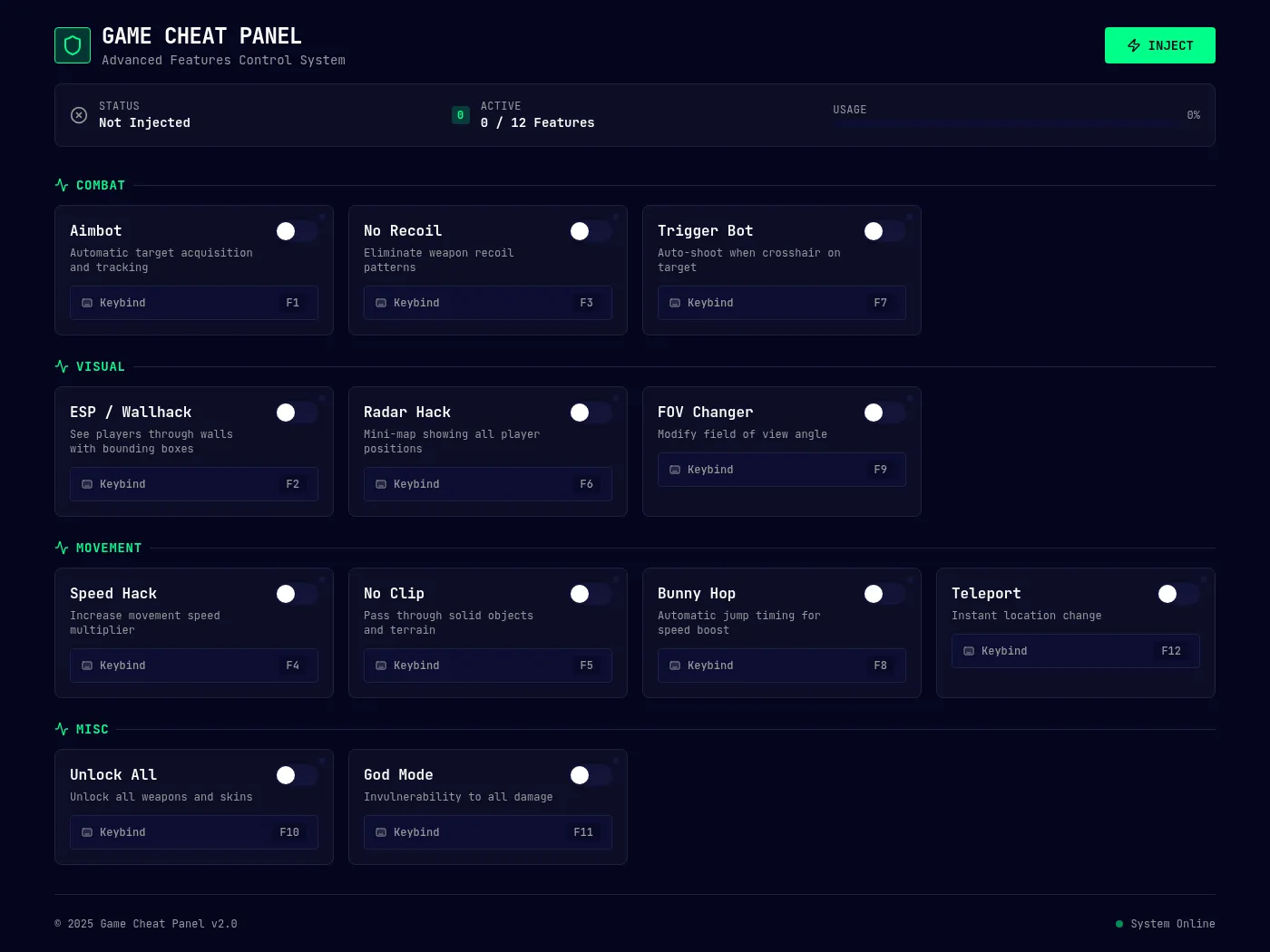 C# Game Cheat Formpage with Advanced UI