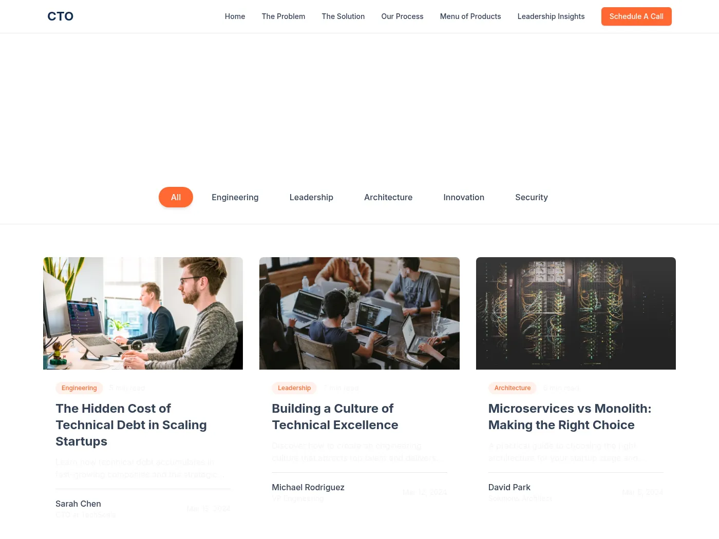 CTOInput-Inspired WordPress Template