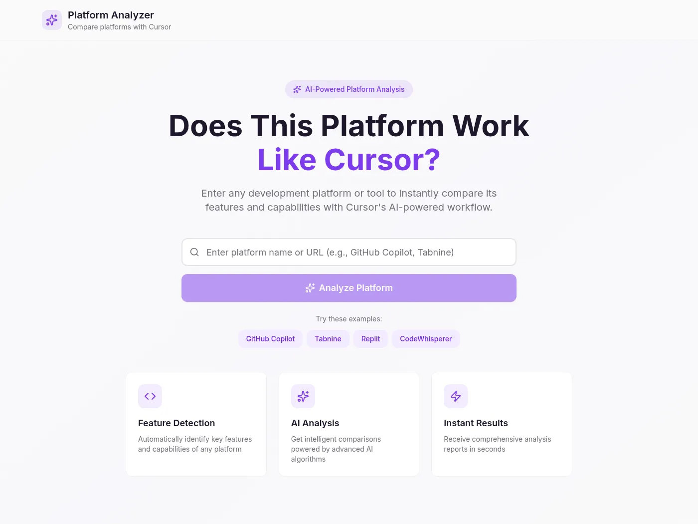 Cursor Platform Functionality Analyzer
