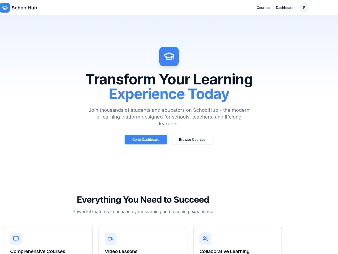 Customizable Advanced E-Learning Platform for Schools