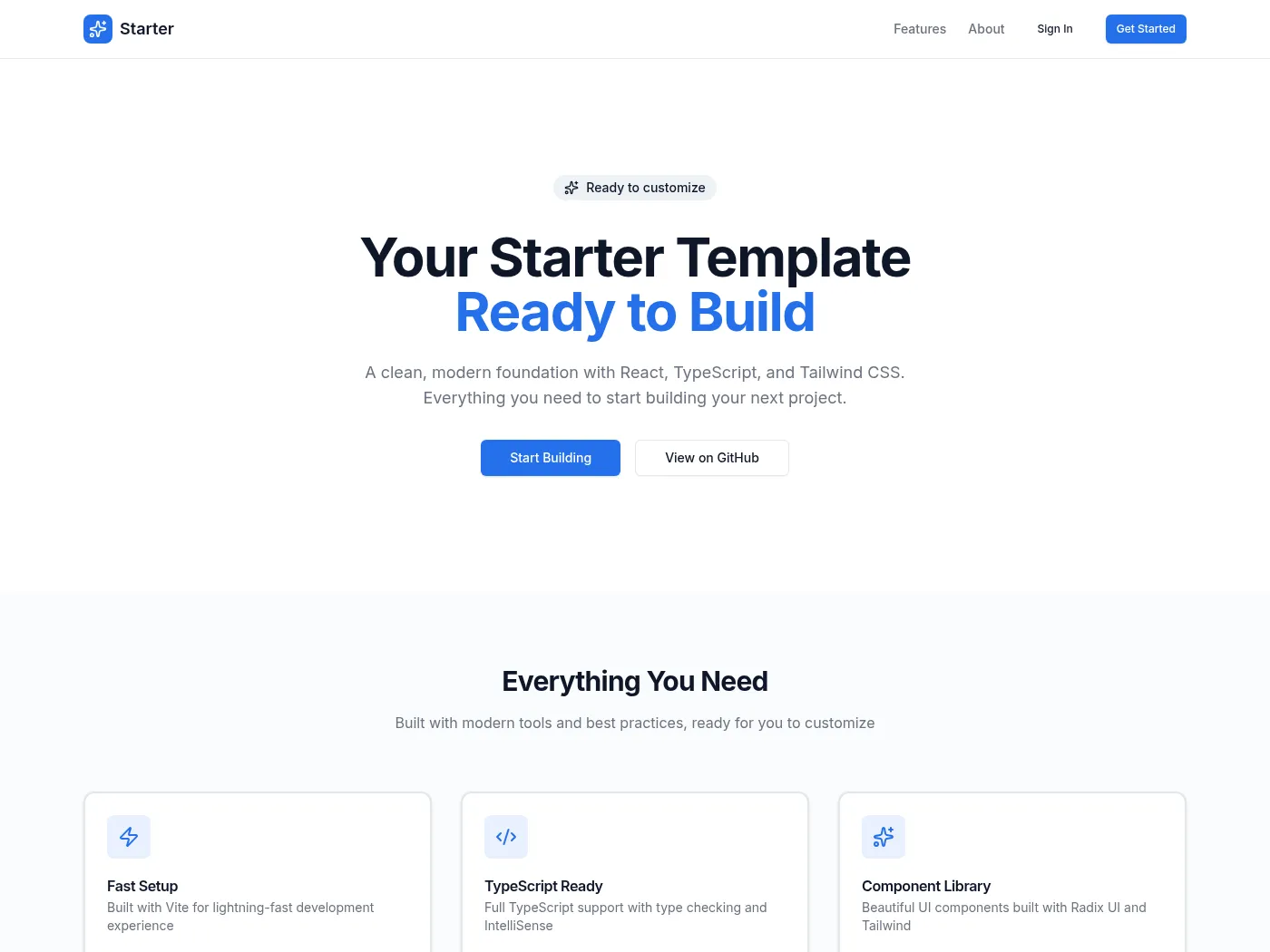 Customizable Starter Template