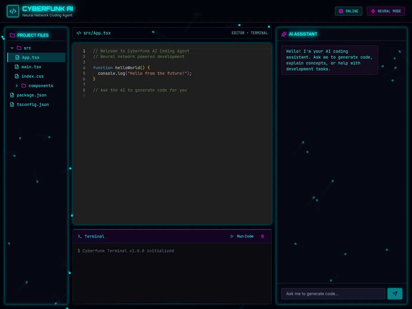 Cyberfunk AI Coding Agent