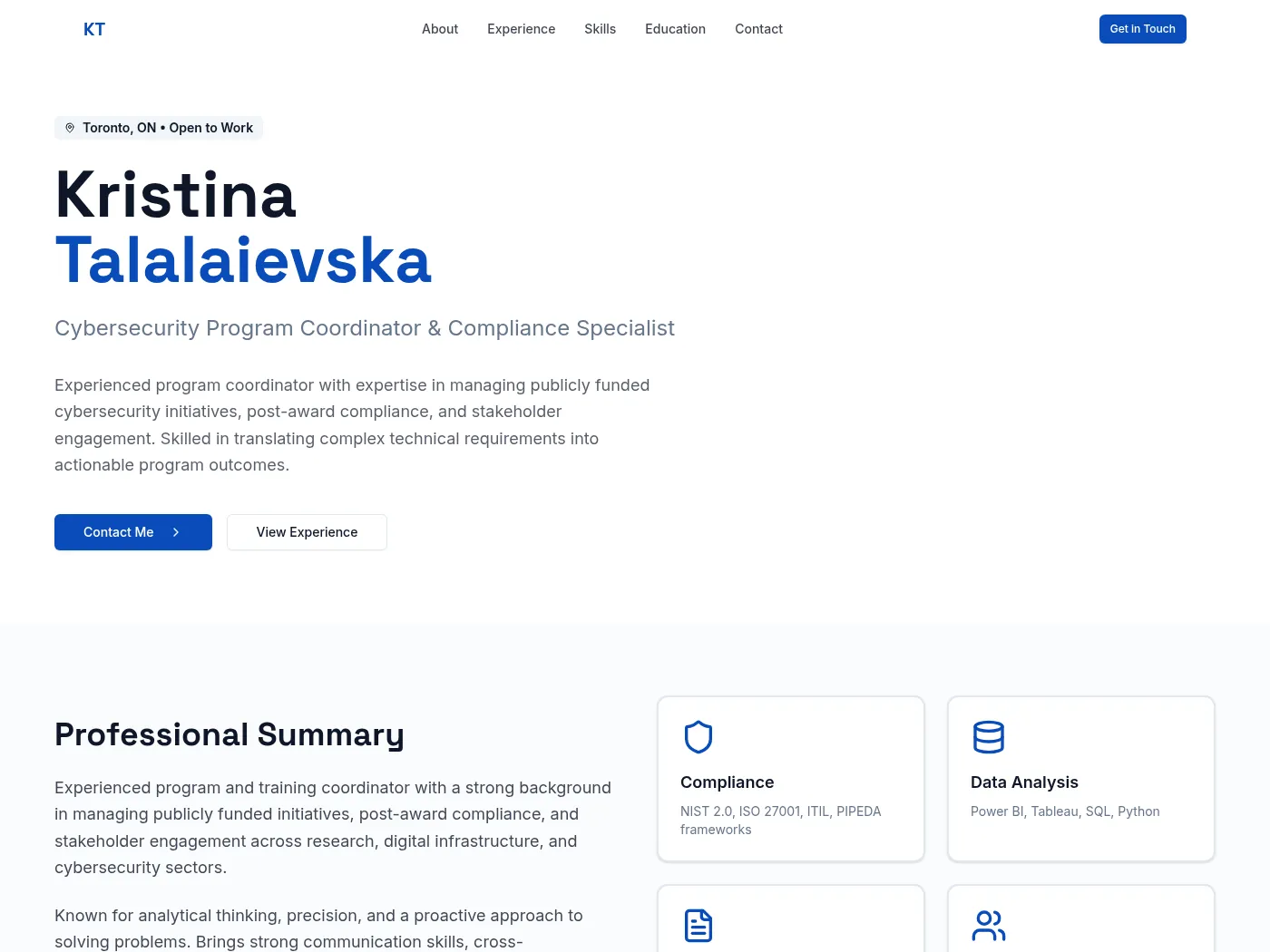 Cybersecurity Program Management Portfolio Site