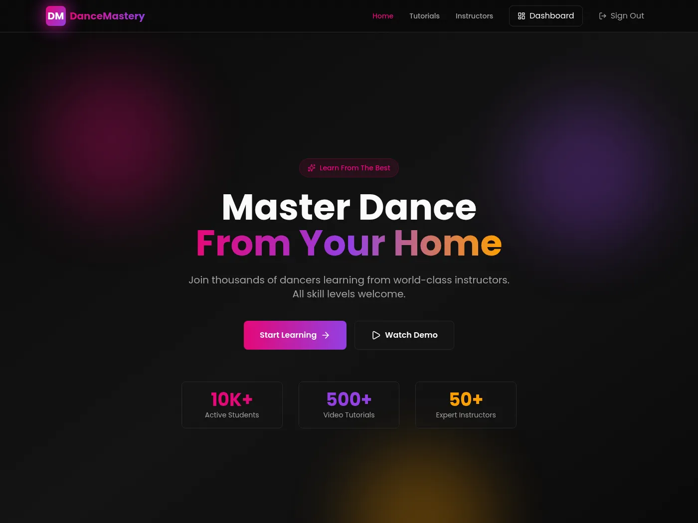 DanceMastery Online: Engaging Web Platform for Dance Tutorials & Subscriptions