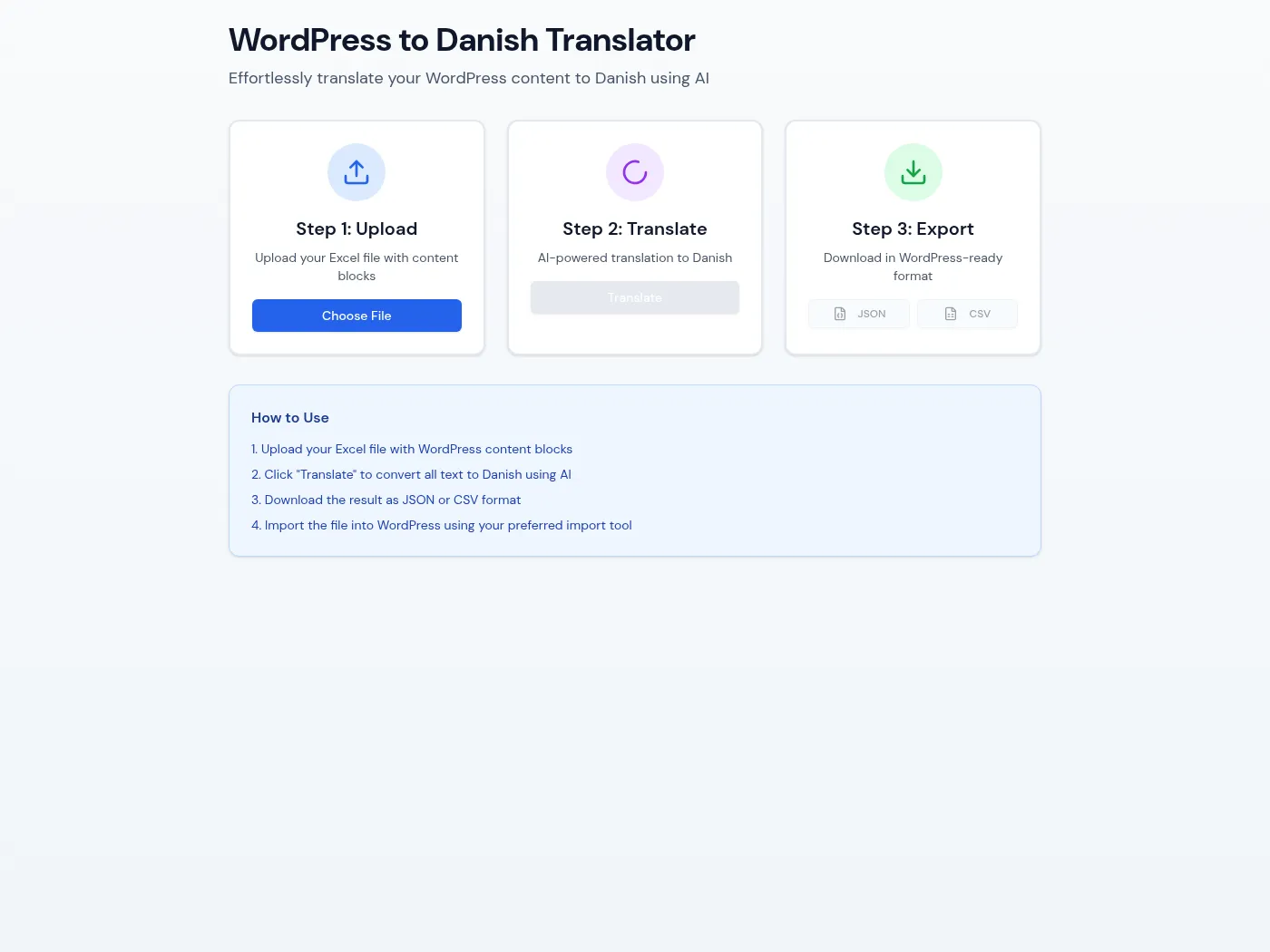 Danish Content Translator for WordPress