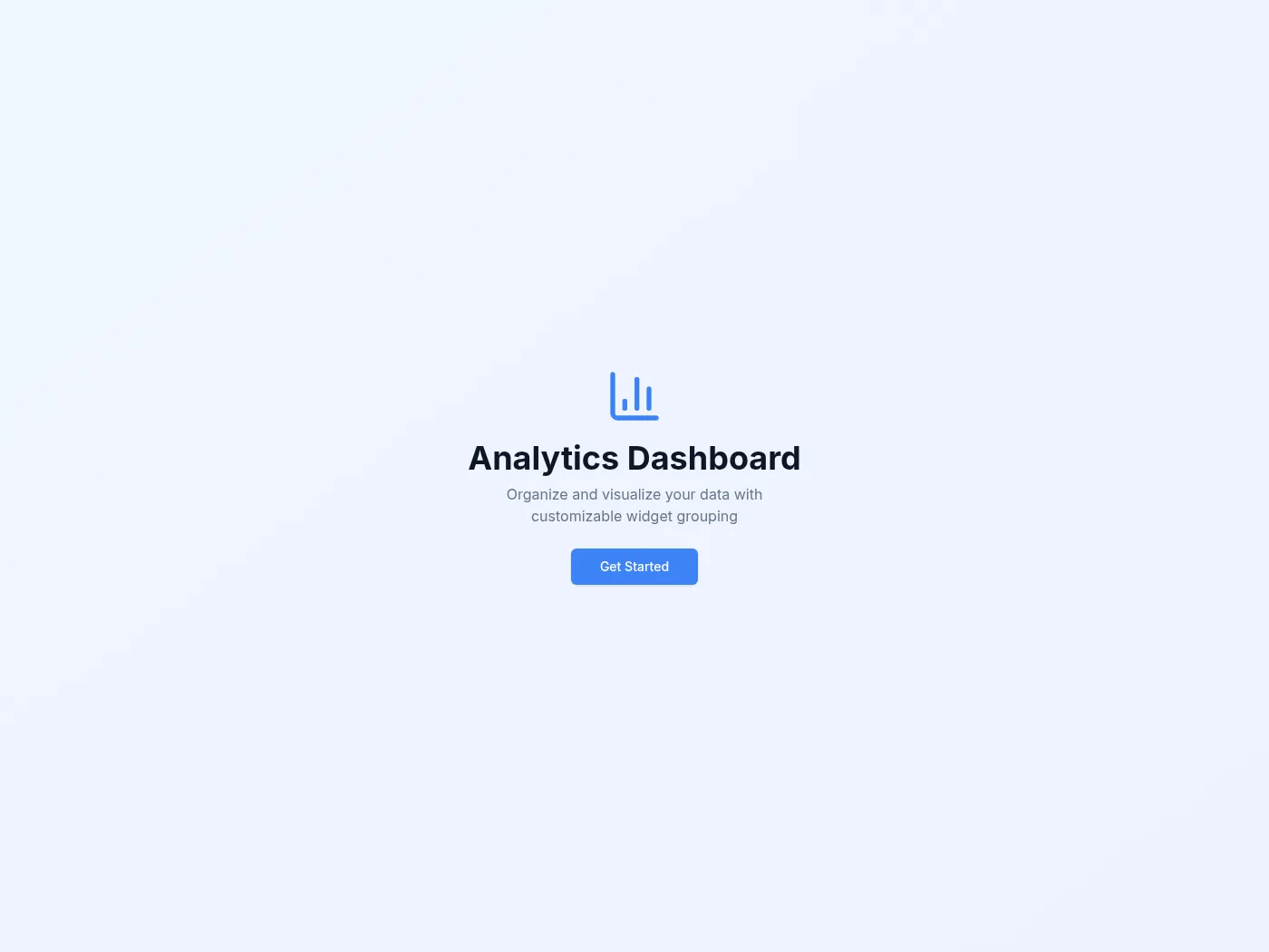 Analytics Dashboard with Customizable Widget Grouping