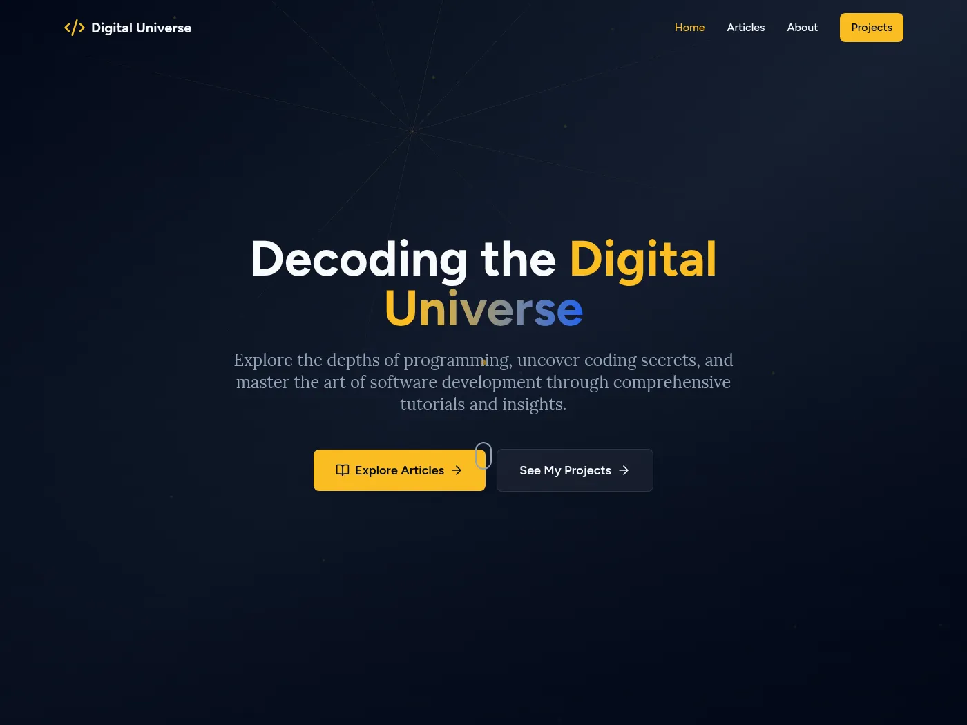 Decoding the Digital Universe: A Responsive Coding Blog Platform