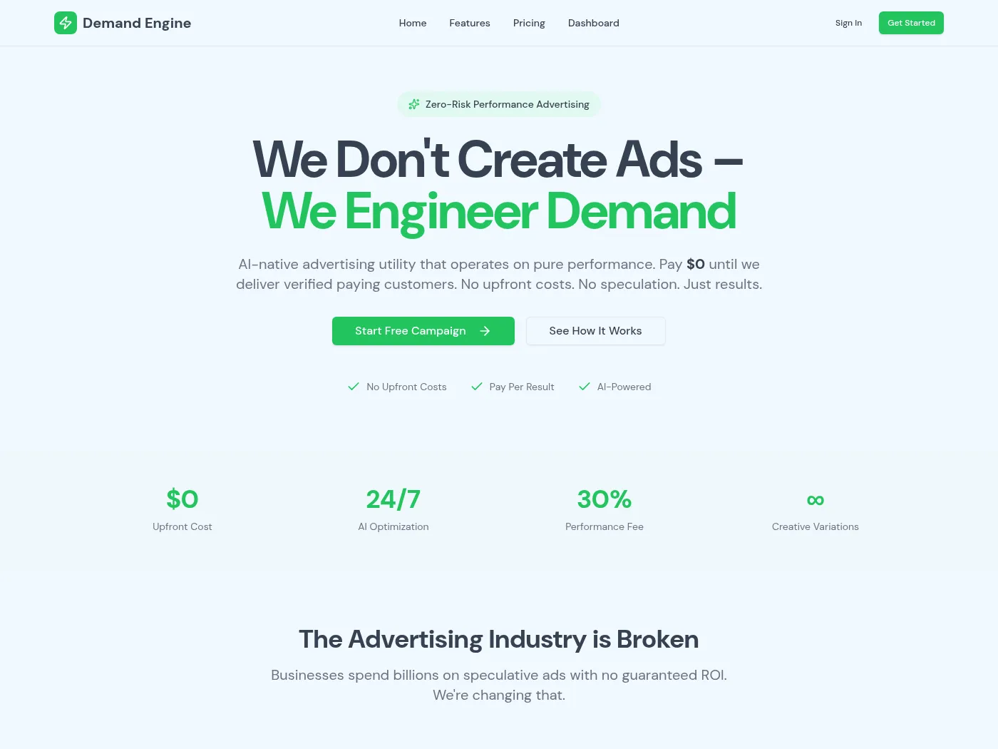 Demand Engine: AI-Native Performance-Based Advertising Utility