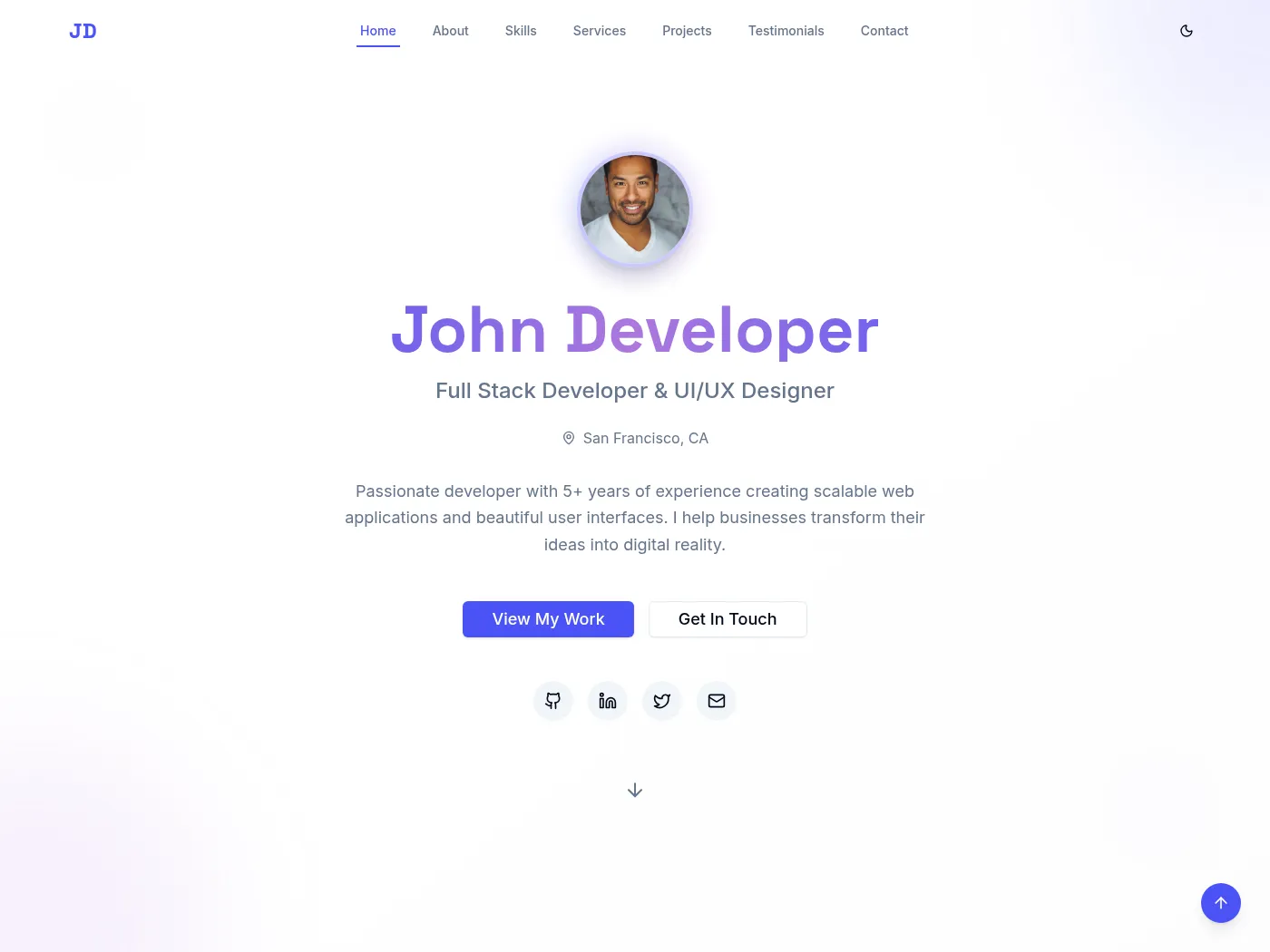 Dev Portfolio Engine - Advanced Animated Single-Page Portfolio with Admin Control
