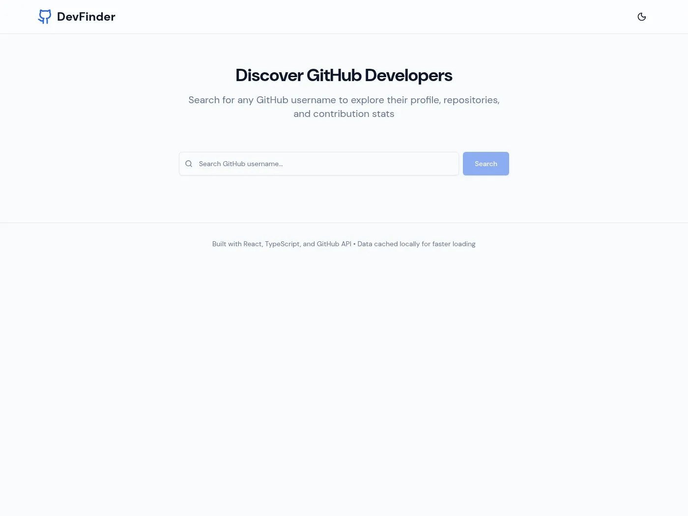 DevFinder — Interactive GitHub Developer Profile Explorer