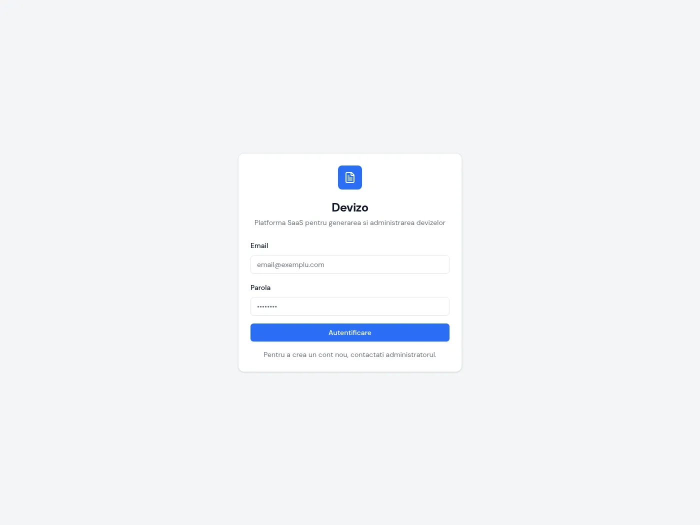 Devizo - SaaS platform pentru generarea și administrarea devizelor pentru firme, cu management clienți, abonamente și oferte furnizori