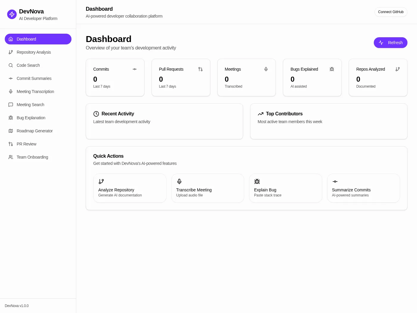 DevNova: AI-Powered Developer Collaboration Platform