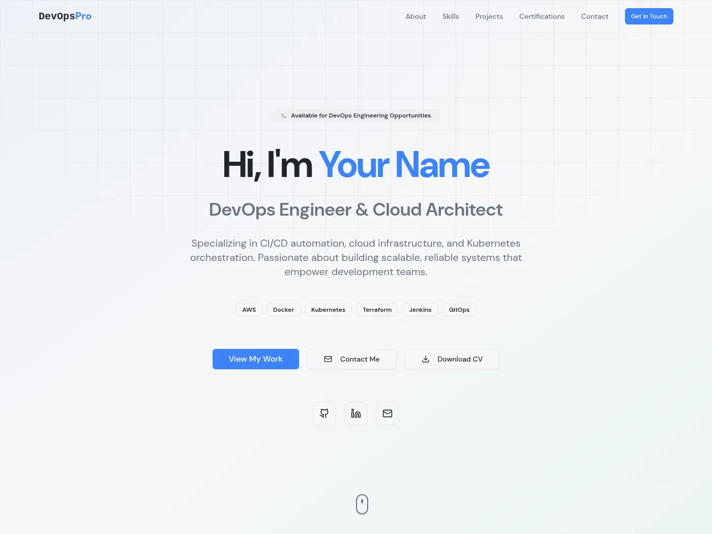 DevOps Engineer Portfolio Site