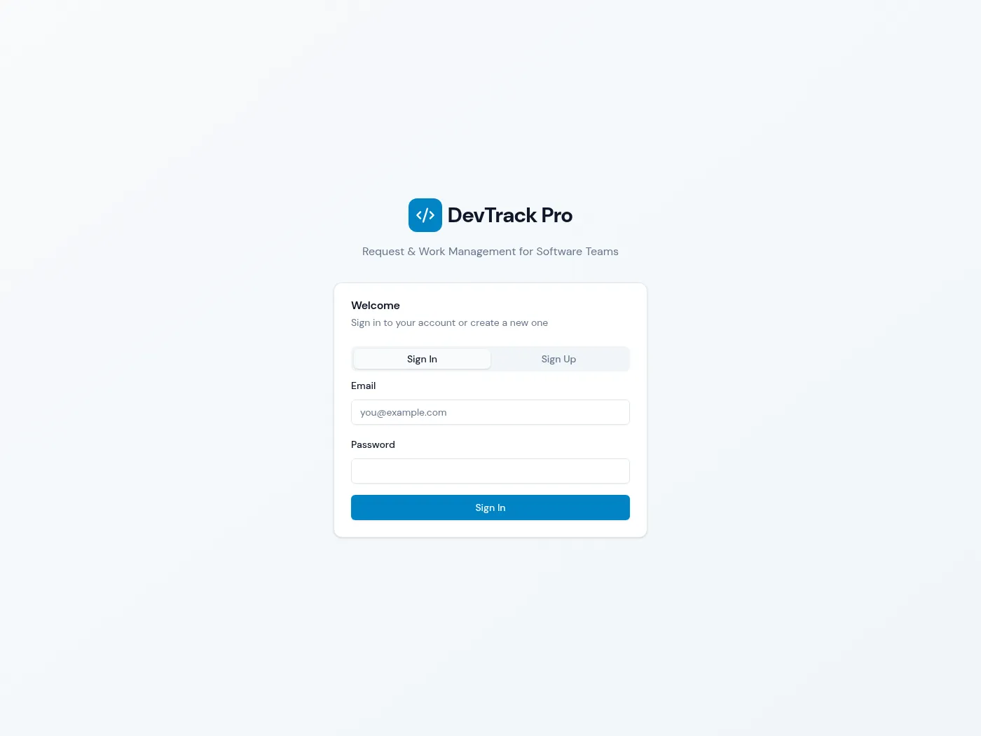 DevTrack Pro – Request & Work Management for Software Teams