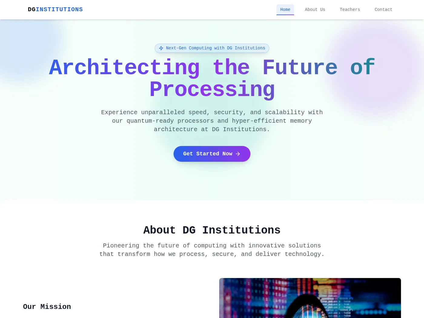 DG Institutions Next-Gen Computing Website