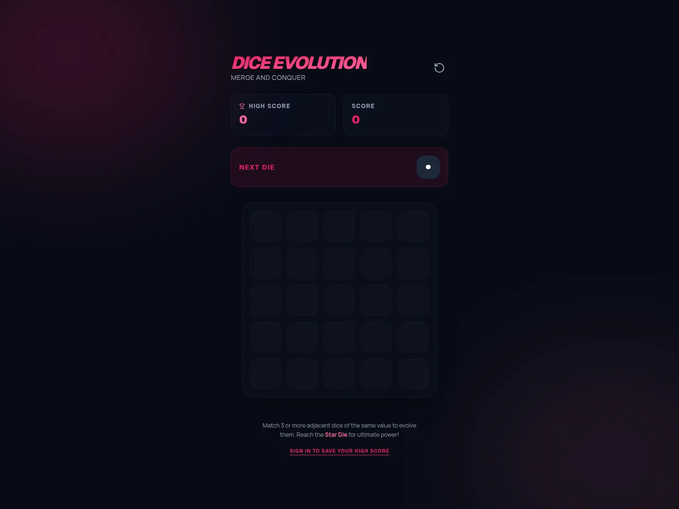 Dice Evolution Game